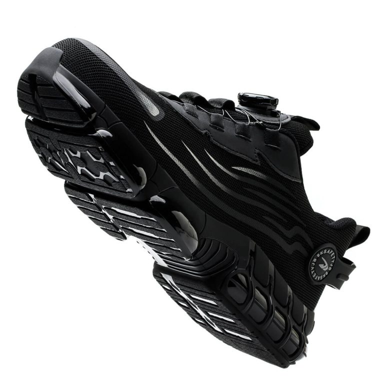 Merle Rotary Button Steel Toe Work Shoes Black - Twinkle Amber®