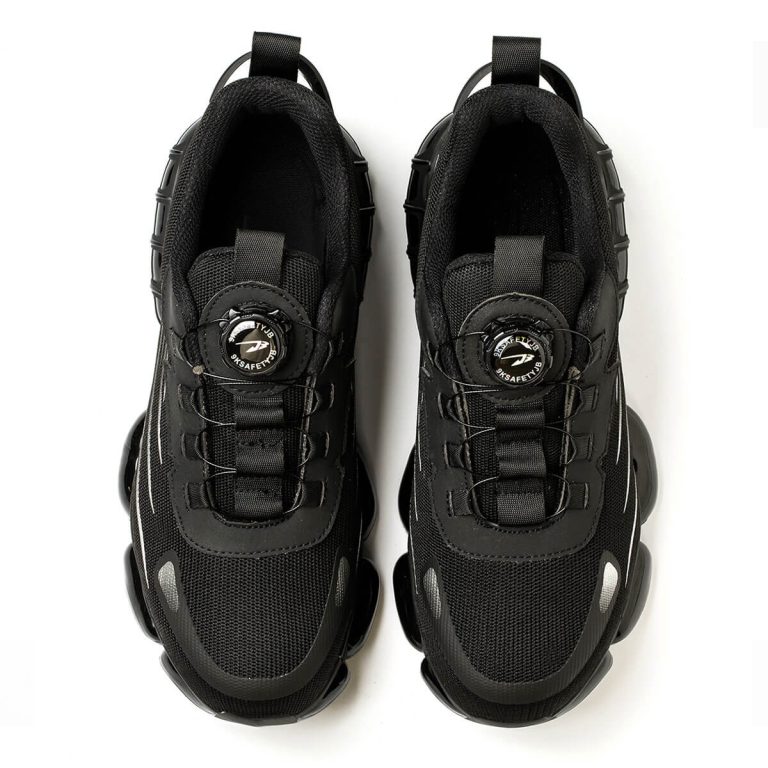 Merle Rotary Button Steel Toe Work Shoes Black - Twinkle Amber®