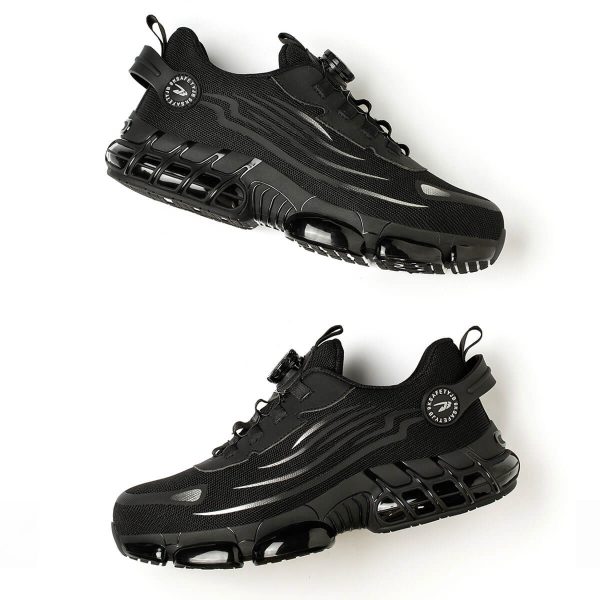 Merle Rotary Button Steel Toe Work Shoes Black - Twinkle Amber®