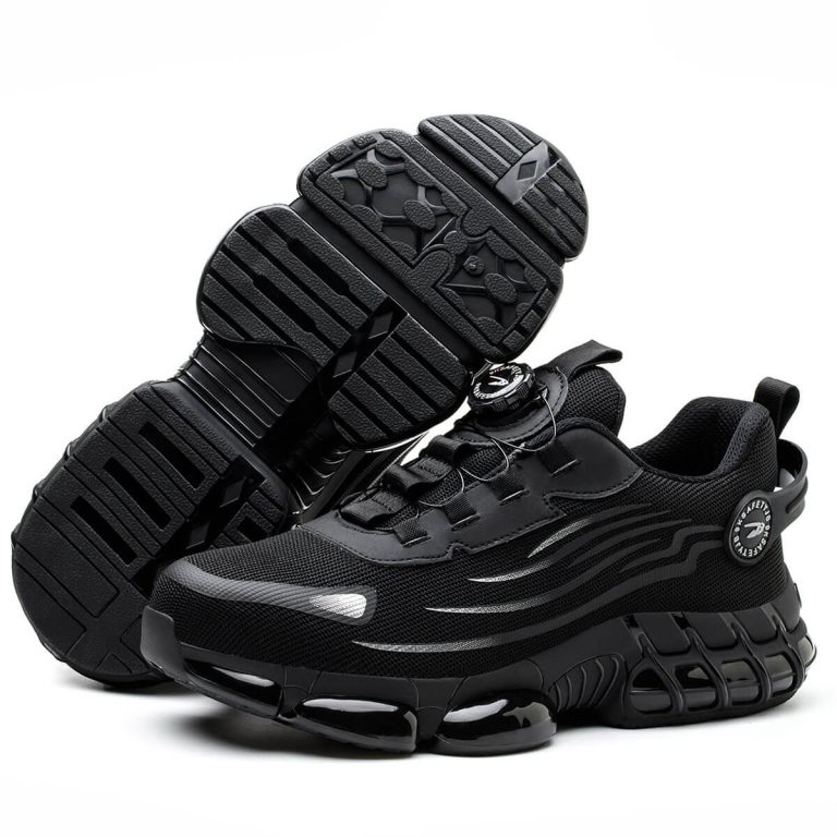 Merle Rotary Button Steel Toe Work Shoes Black - Twinkle Amber®