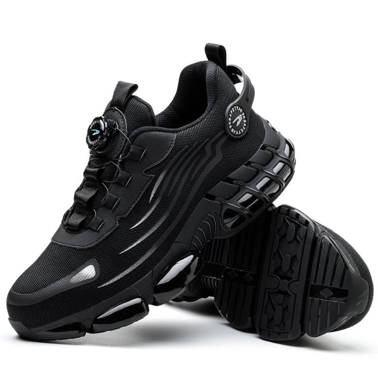 Merle Rotary Button Steel Toe Work Shoes Black - Twinkle Amber®